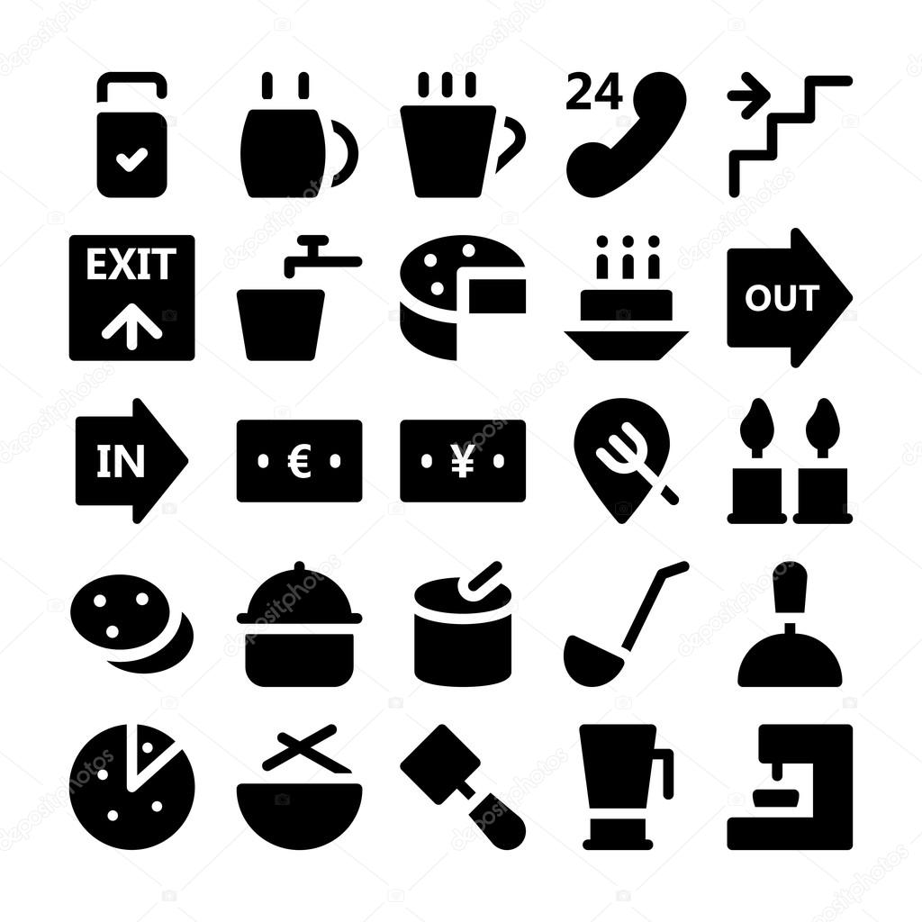 Hotel & Restaurant Vector Icons 1. Stock Vector Image by ©vectorsmarket ...