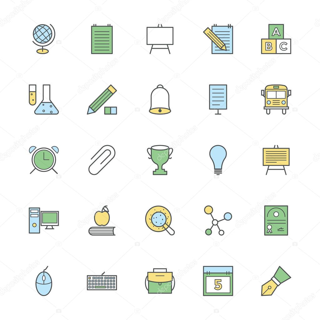 Education Bold Icons 2 Stock Vector by ©vectorsmarket 109597930