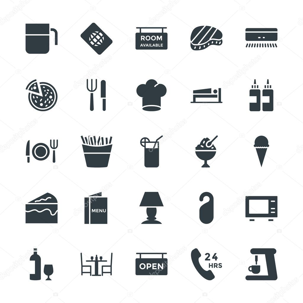 Hotel & Restaurant Cool Vector Icons 5 Stock Vector Image by ...