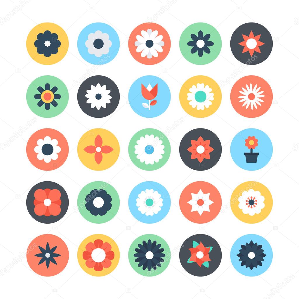 Flowers Vector Colored Icons 2 — Stock Vector © vectorsmarket #113103786