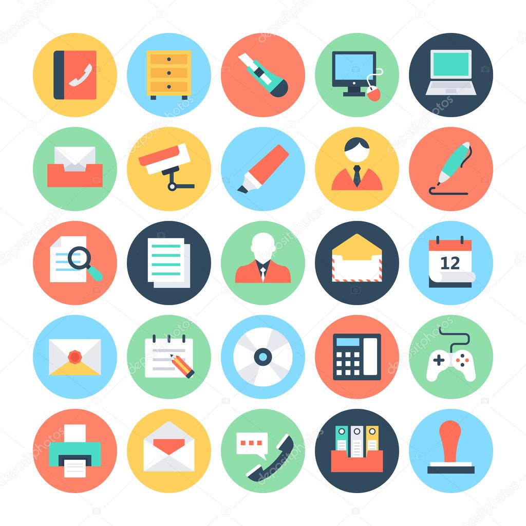 Office Colored Vector Icons 2 Stock Vector Image by ©vectorsmarket ...