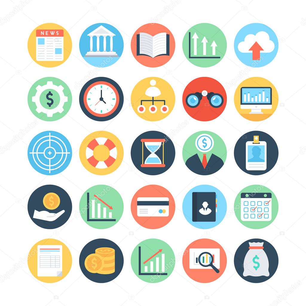 Market and Economics Colored Vector Icons 2 Stock Vector Image by ...