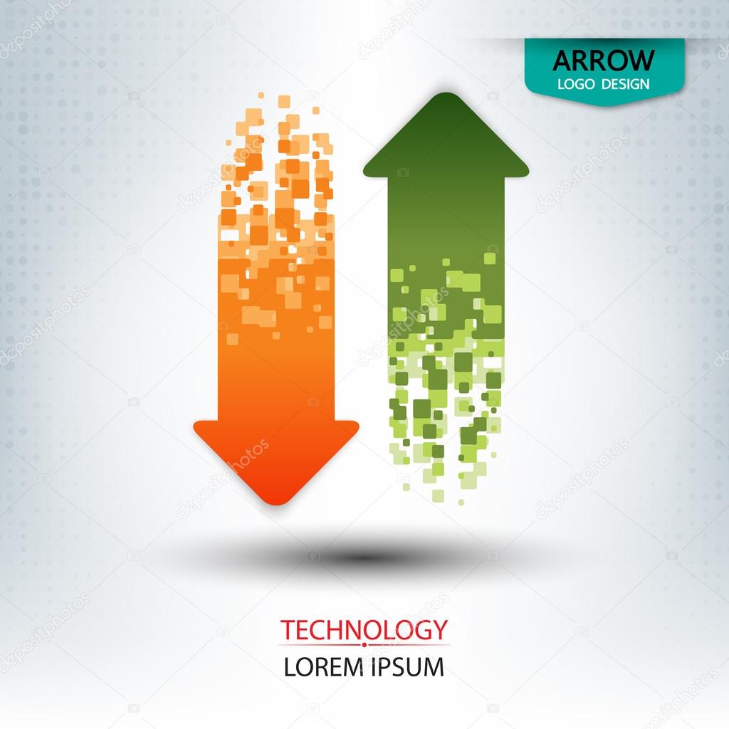 Arrow logo design up and down vertical shape vector Stock Vector by ...