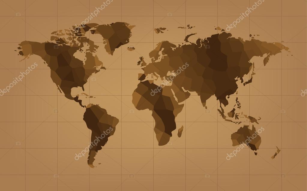 The brown world map abstract background vector Stock Vector by ...
