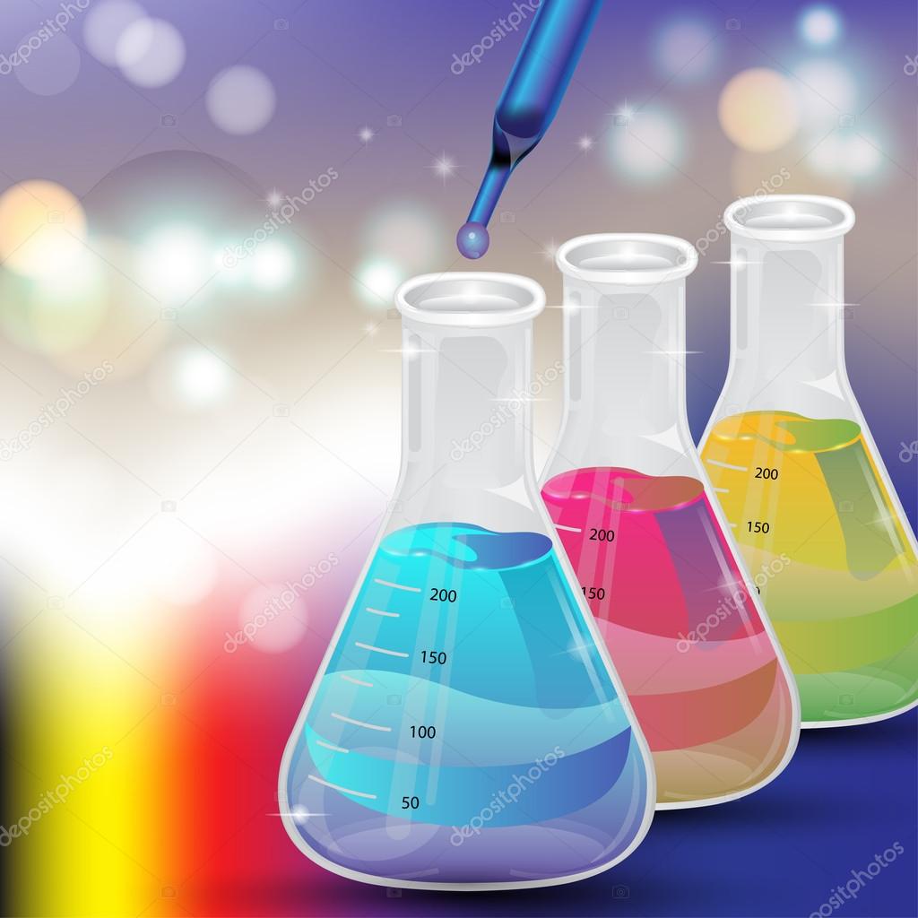 Science and chemical flask background vector Stock Vector Image by ...