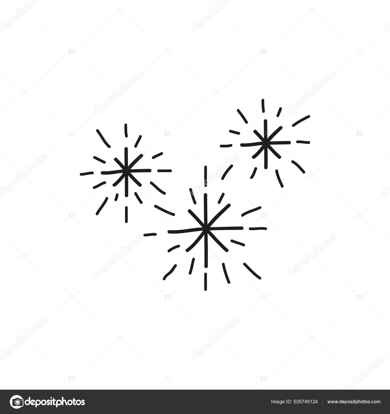 Doodle Abstract Firework Isolated White Background Stock Vector by ...