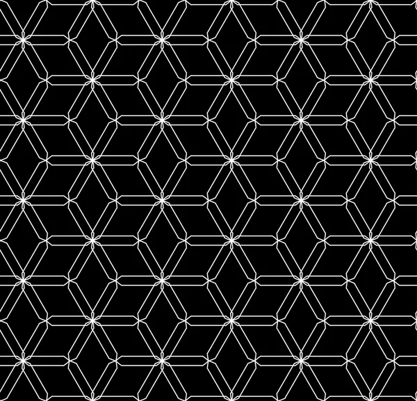 Vector modern seamless sacred geometry pattern, black and white abstract geometric background ...