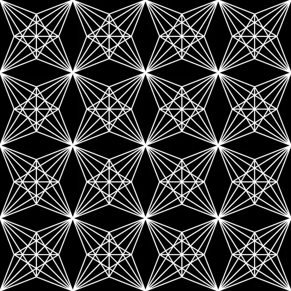 Vector modern seamless sacred geometry pattern, black and white abstract geometric background ...