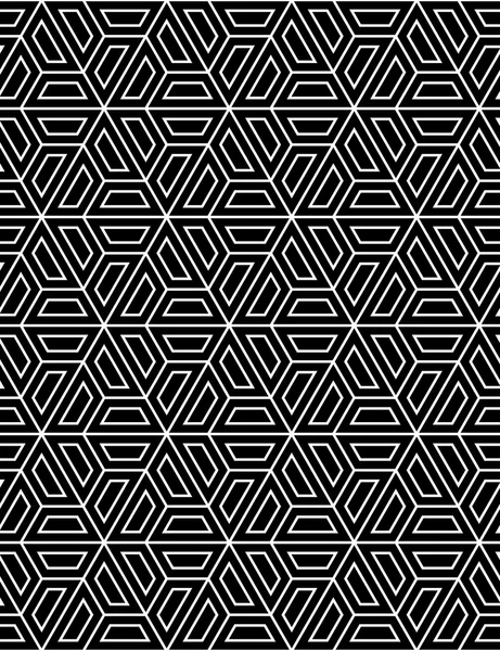 Vector modern seamless sacred geometry pattern hexagon, black and white ...
