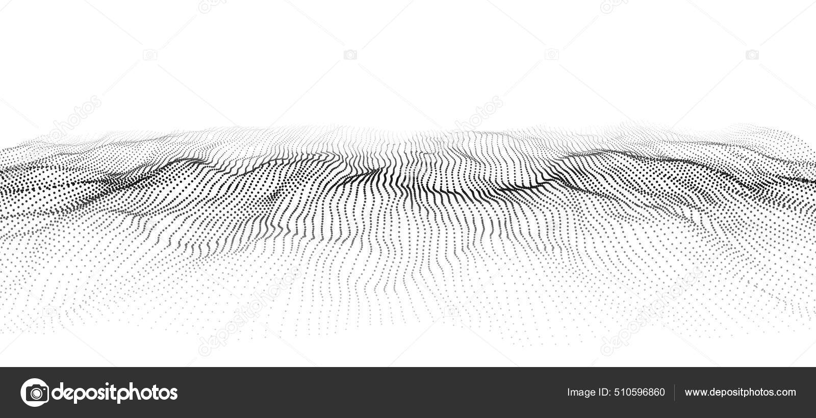 Wave Moving Dots Abstract White Background Vector Illustration Stock ...