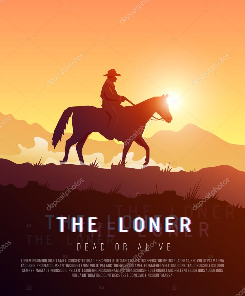 Vector poster wild West. Loner. Stock Vector Image by ©mikalaimanyshau ...