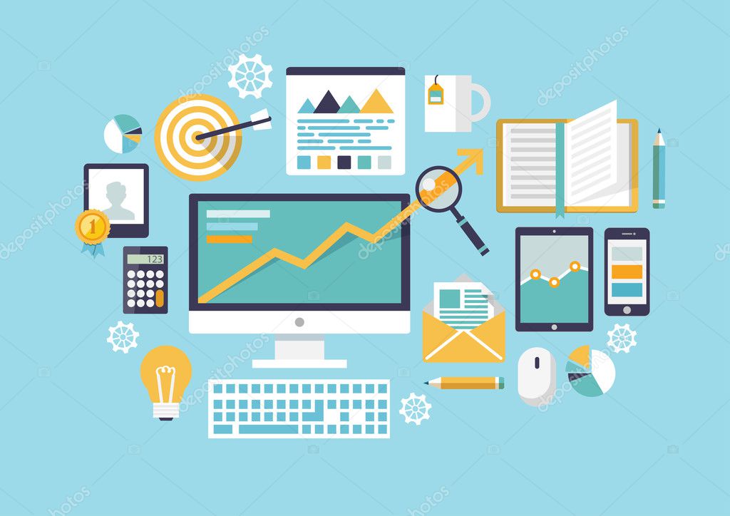 Set of office work objects Stock Vector Image by ©mikalaimanyshau #81140966