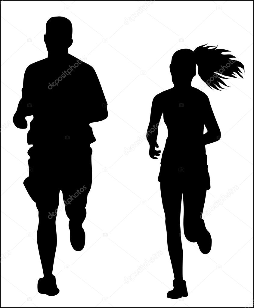 Couple jogging silhouette Stock Vector Image by ©predragilievsi #84010110