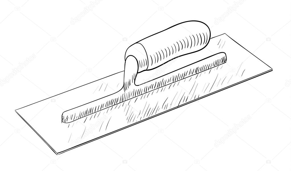 Ilustración de la llana de enlucido vector, gráfico vectorial ...