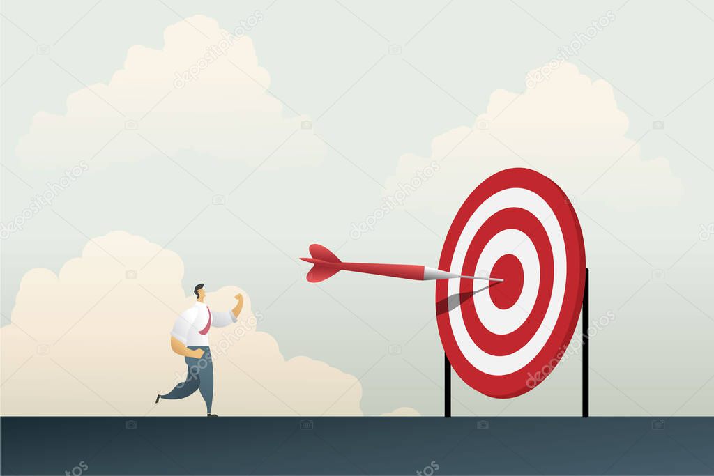 El éxito de hacer negocios de acuerdo a las metas hombre de negocios ...