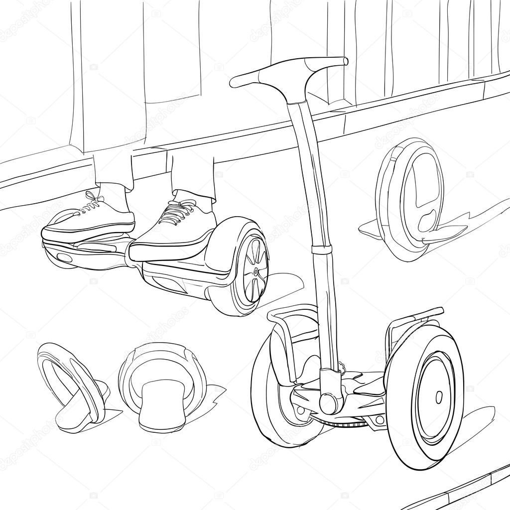 Electric Scooter Coloring Pages Coloring Pages