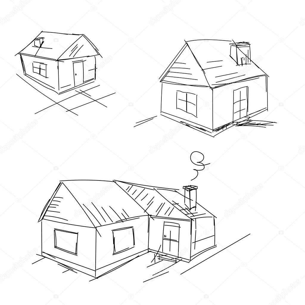 Dibujos De Casas A Lapiz Dibujando Una CASA Y Un RÍO En El BOSQUE A