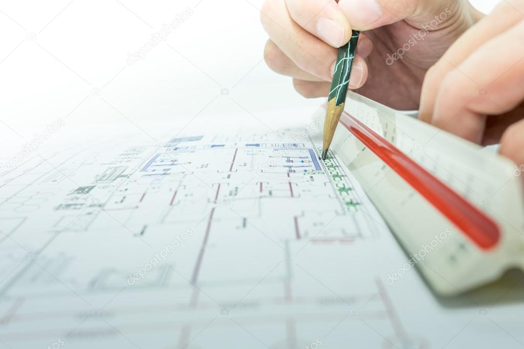 Engineer and drawing paper Stock Photo by ©mantinov 81416830