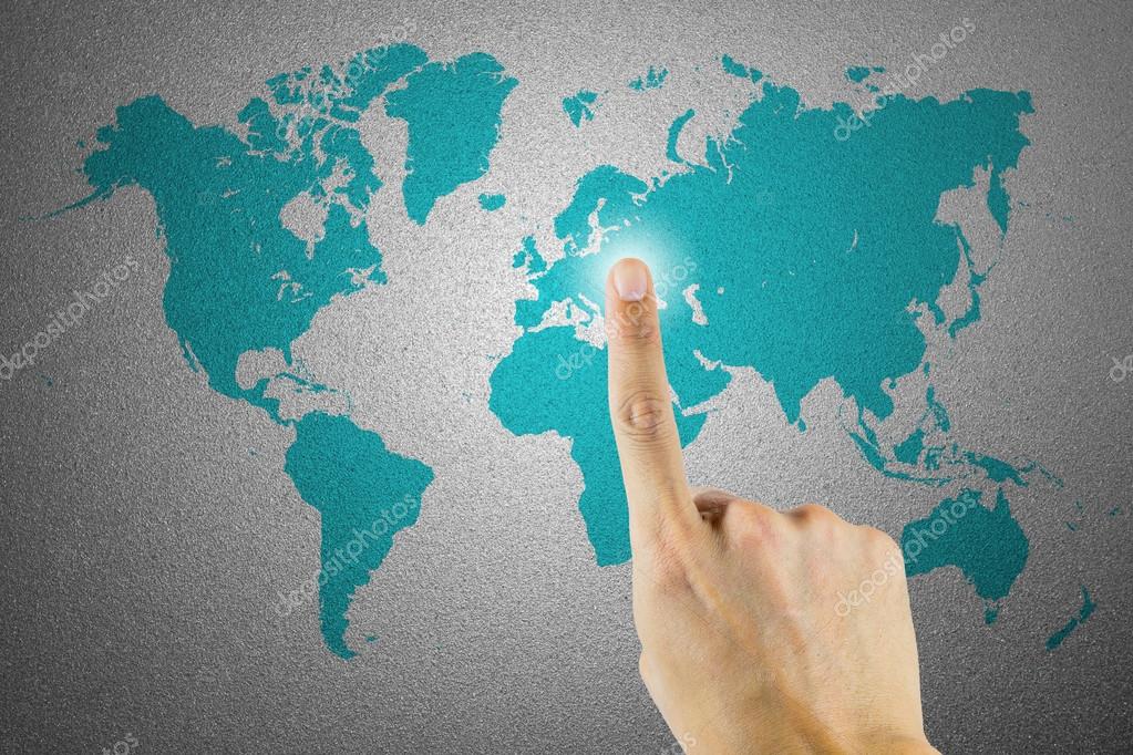 World map on frosted glass texture as background Stock Photo by ...