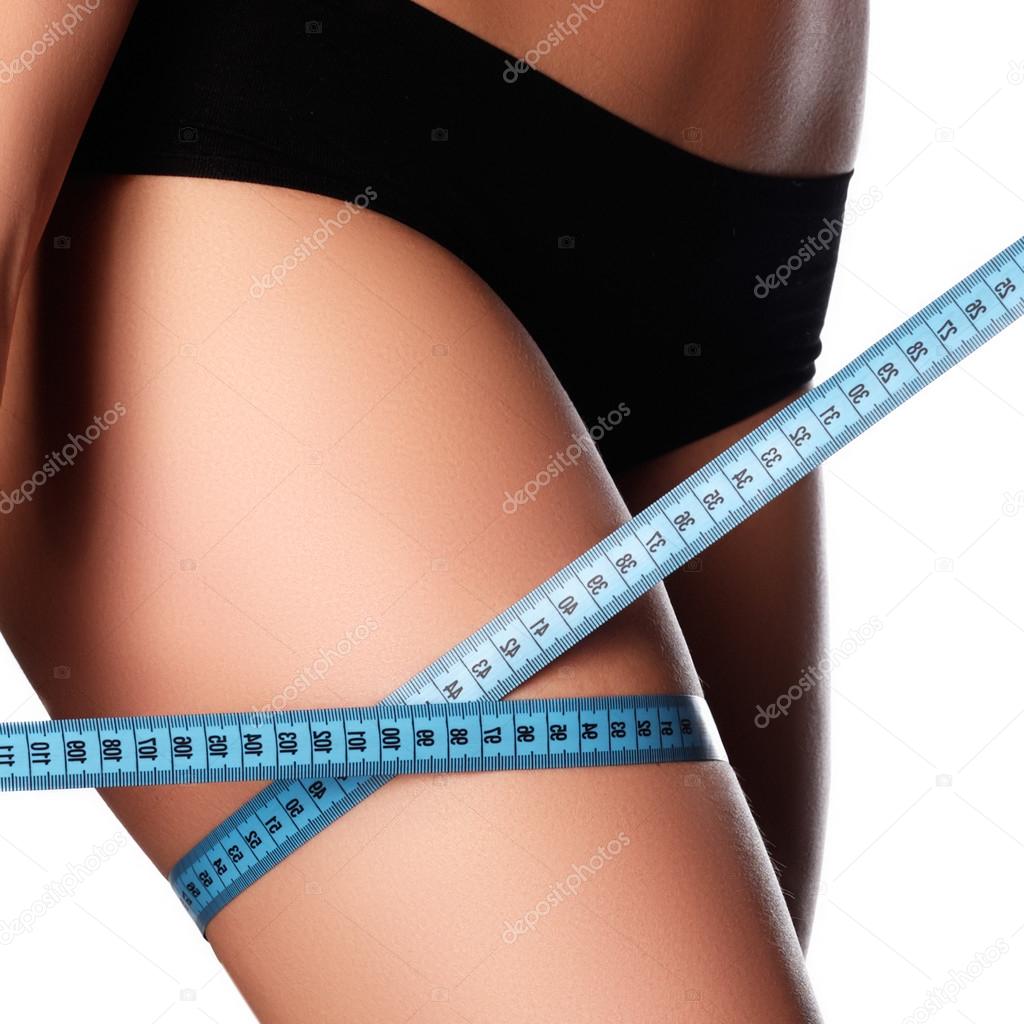 Woman Measuring Perfect Shape Of Beautiful Hips Healthy Lifestyles