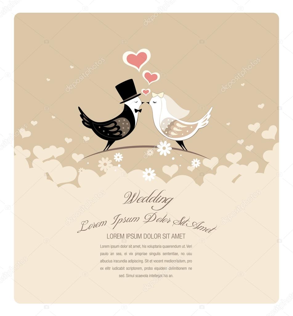 Wedding card with birds Stock Vector Image by ©Igor_Vkv #105742252