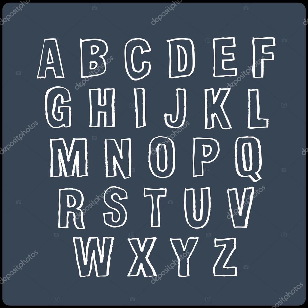 Hand drawn alphabet font Stock Vector by ©Igor_Vkv 107427532 Hand drawn alphabet font Stock Vector by ©Igor_Vkv 107427532