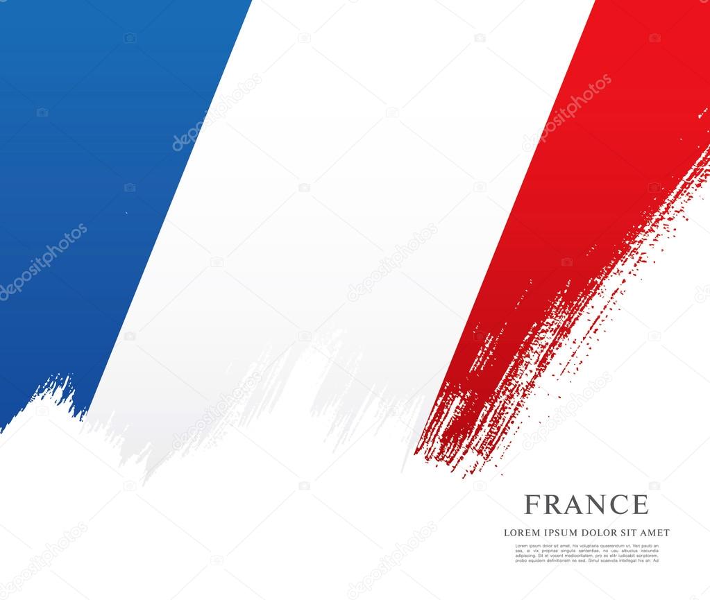 French flag made in brush stroke Stock Vector by ©Igor_Vkv 107427876