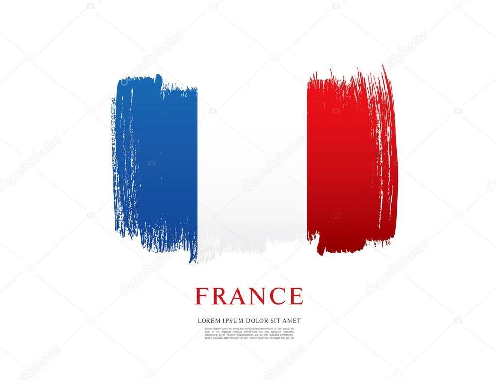 French flag made in brush stroke Stock Vector by ©Igor_Vkv #107428098