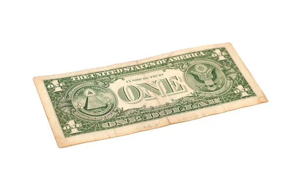 Back side of the one dollar bill isolated on a white background Stock ...