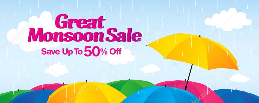 Monsoon sale banner — Stock Vector © Igor_Vkv #98995648