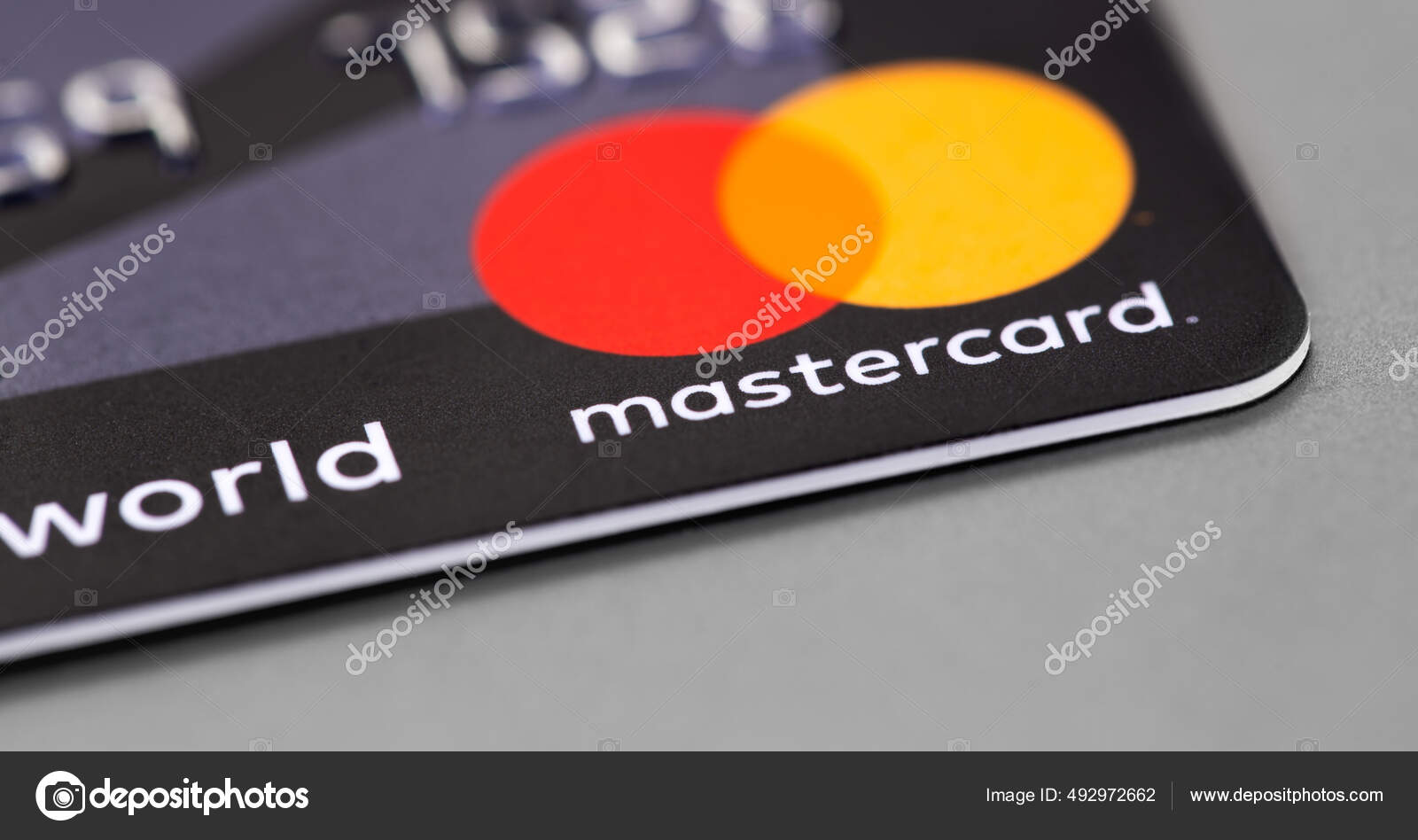 Mastercard Plastic Electronic Credit Card Closeup Macro Master Card ...
