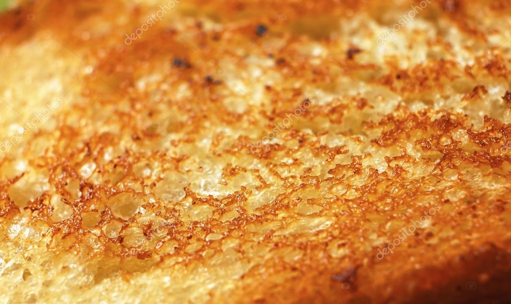 Texture toast, fried fresh bread, close-up, shallow depth of fie ...