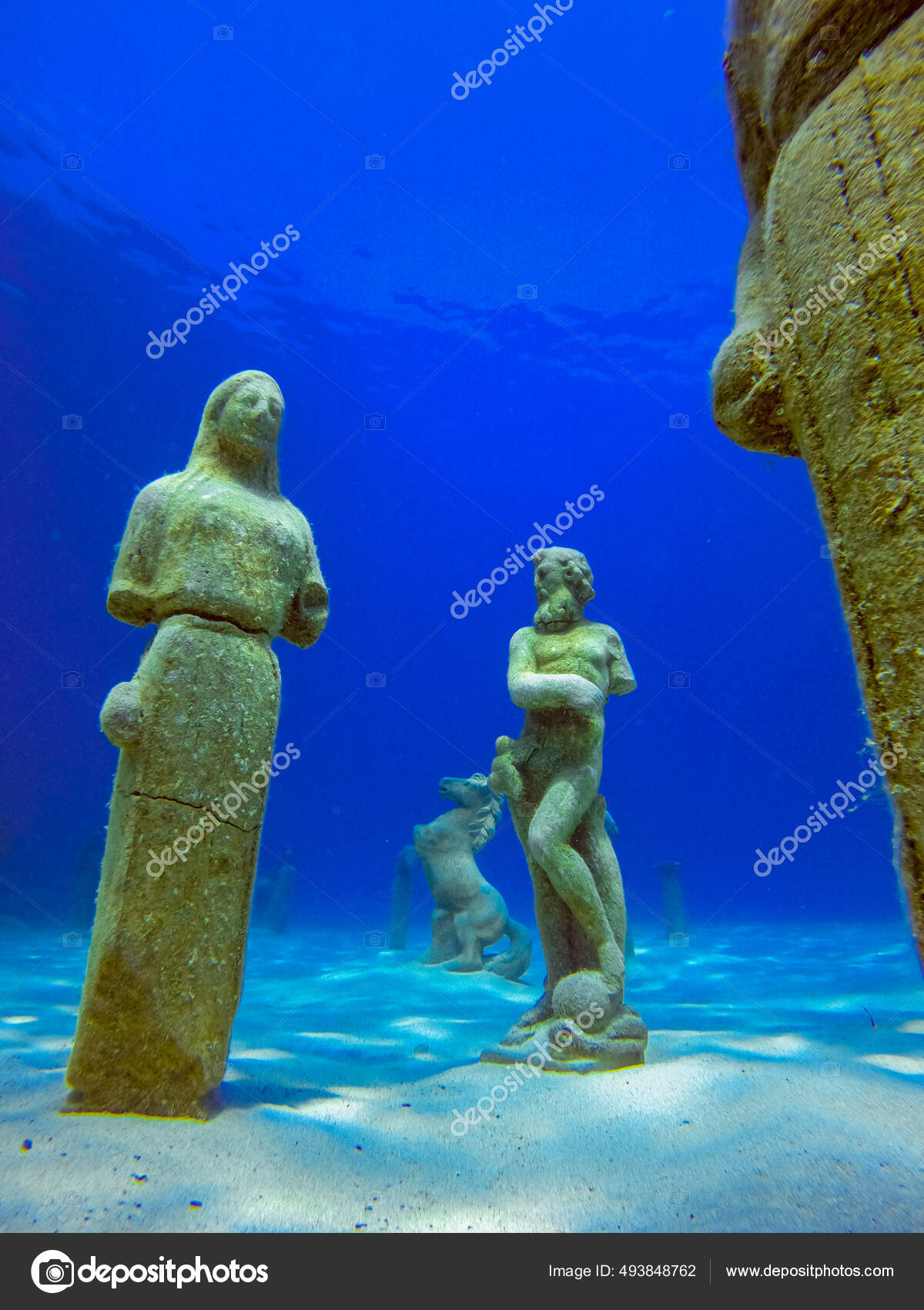 Ancient Underwater Statues
