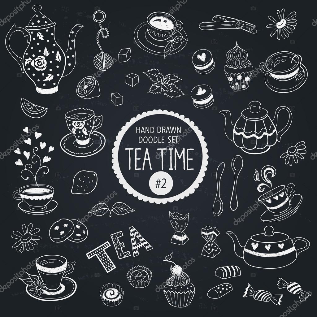 Tea time doodle set Stock Vector Image by ©ollymolly #88692656