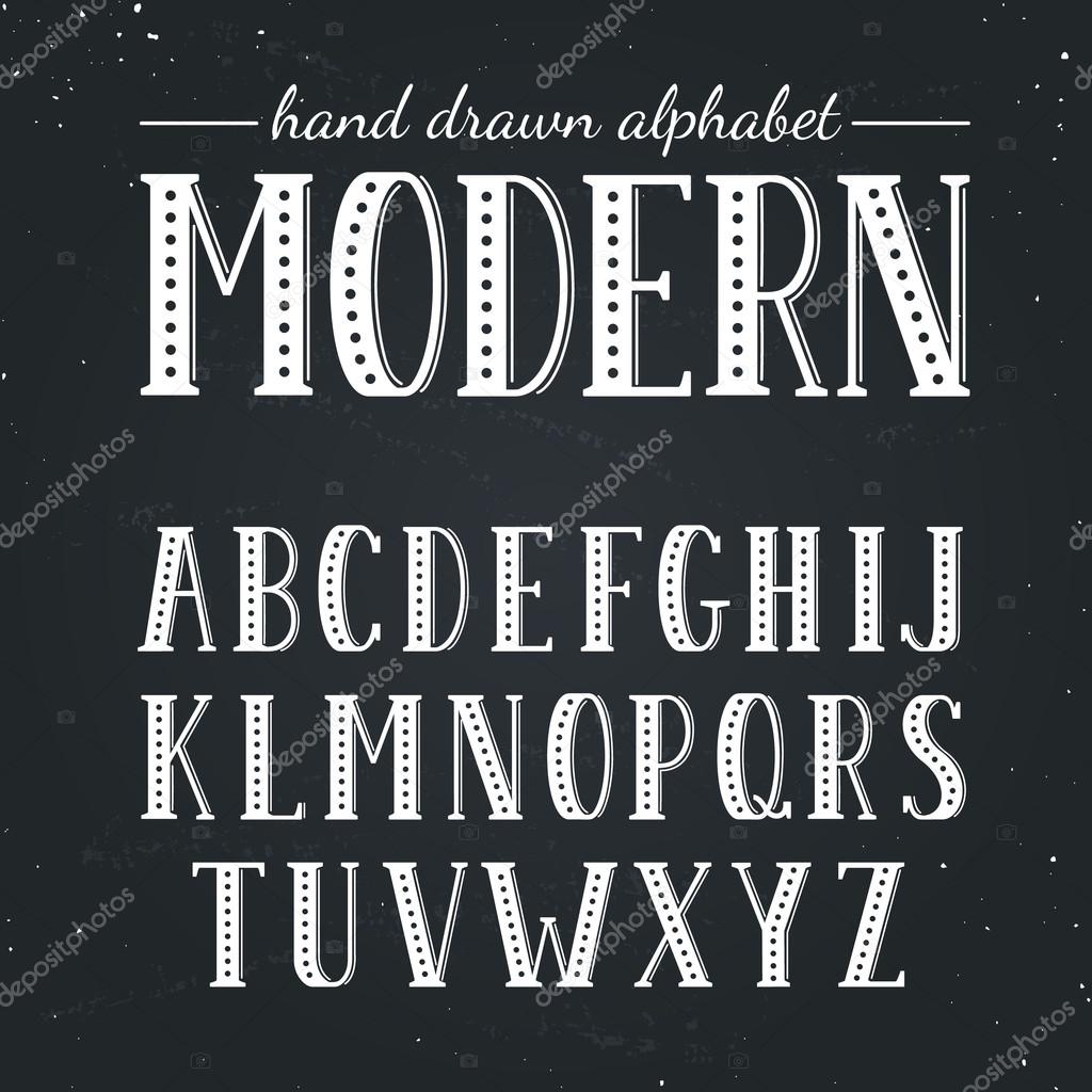 Modern hand drawn alphabet Stock Vector by ©ollymolly 95777350