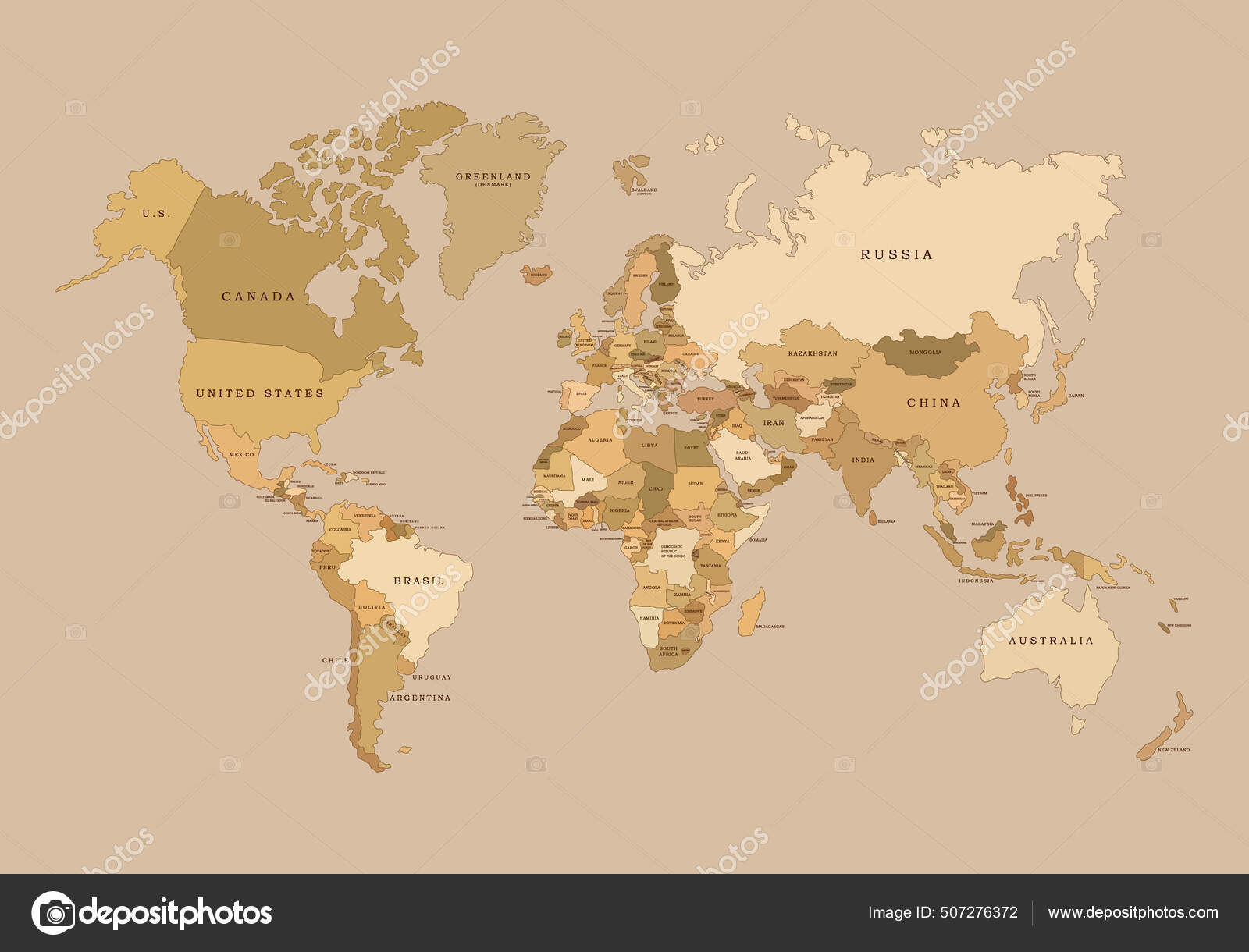 Clear World Map With Countries