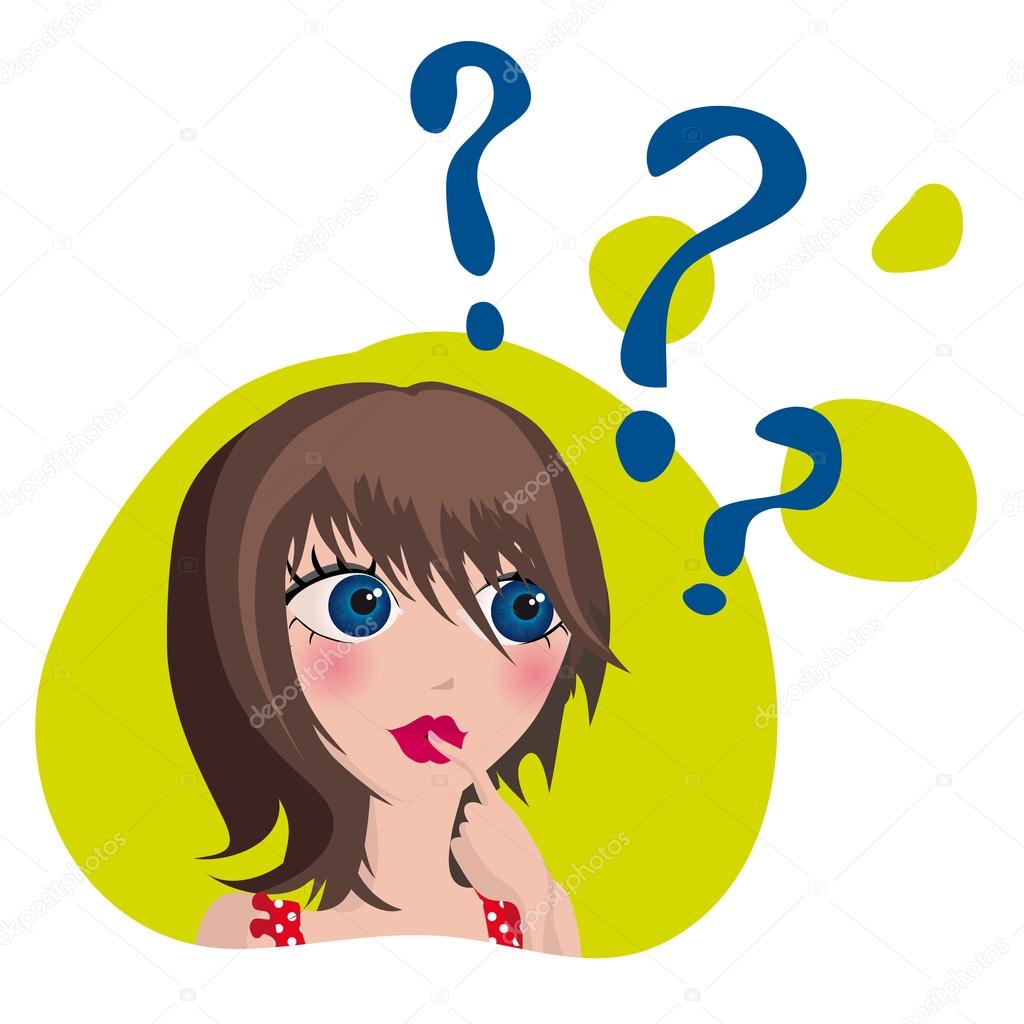 Dessin animé question femme Vecteur par ©Orkidia 83604938