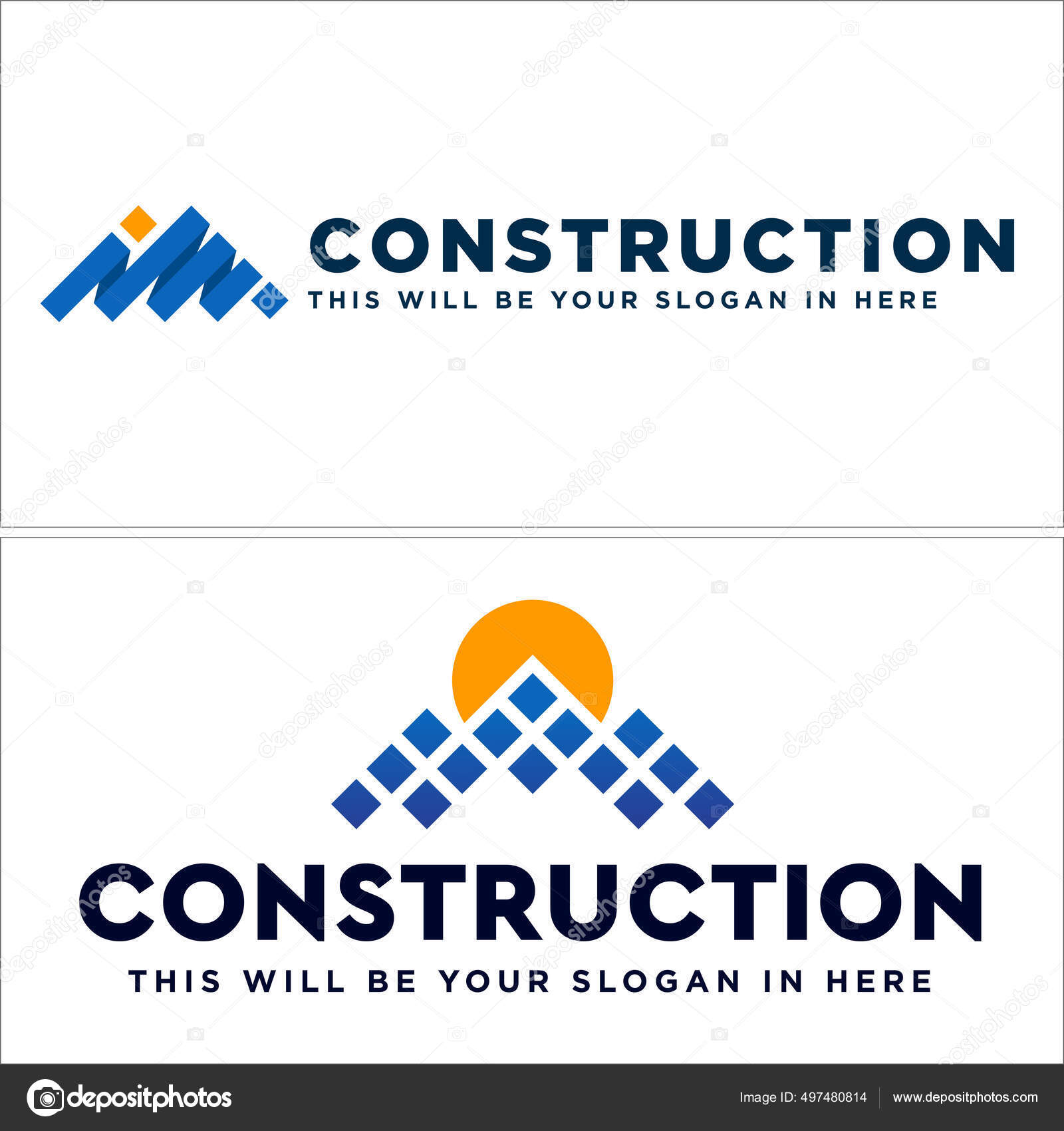 Industry construction service with symbol initial home modern logo ...