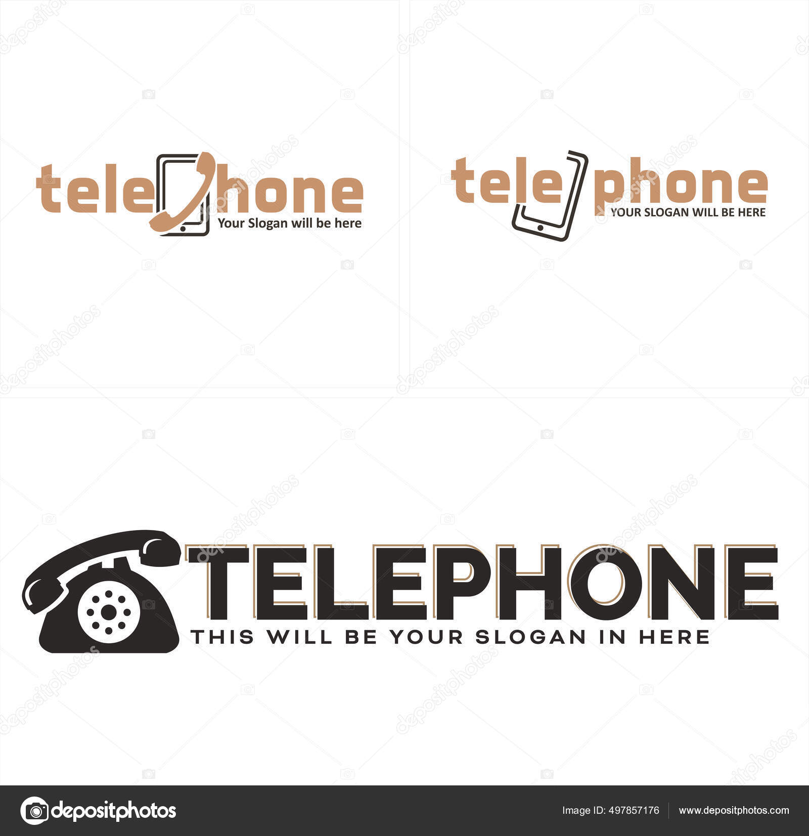 Communication phone analog technology digital logo design Stock Vector ...