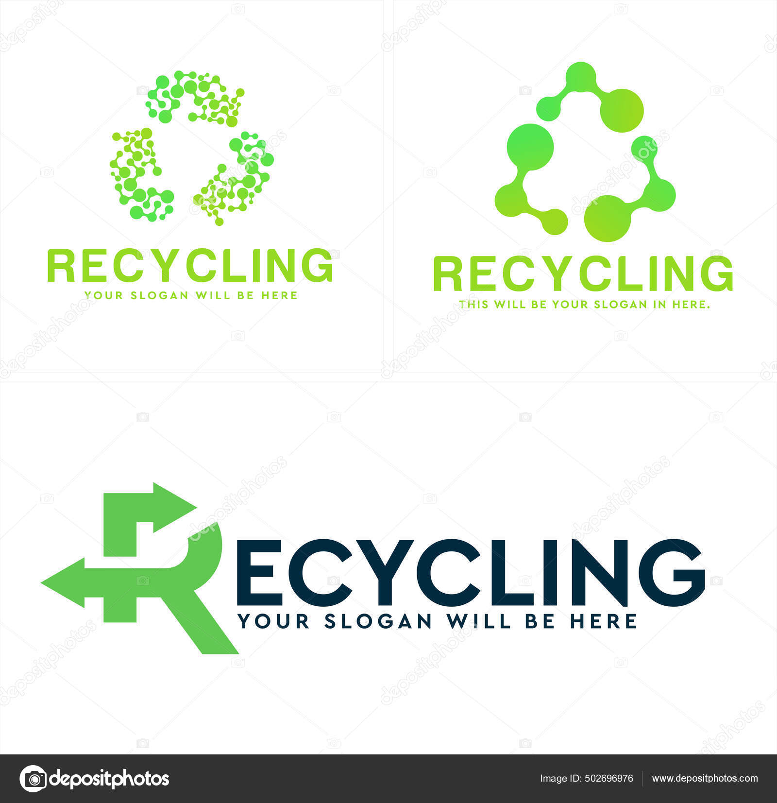 Design de logotipo de ícone de reciclagem ecológica imagem vetorial de ...
