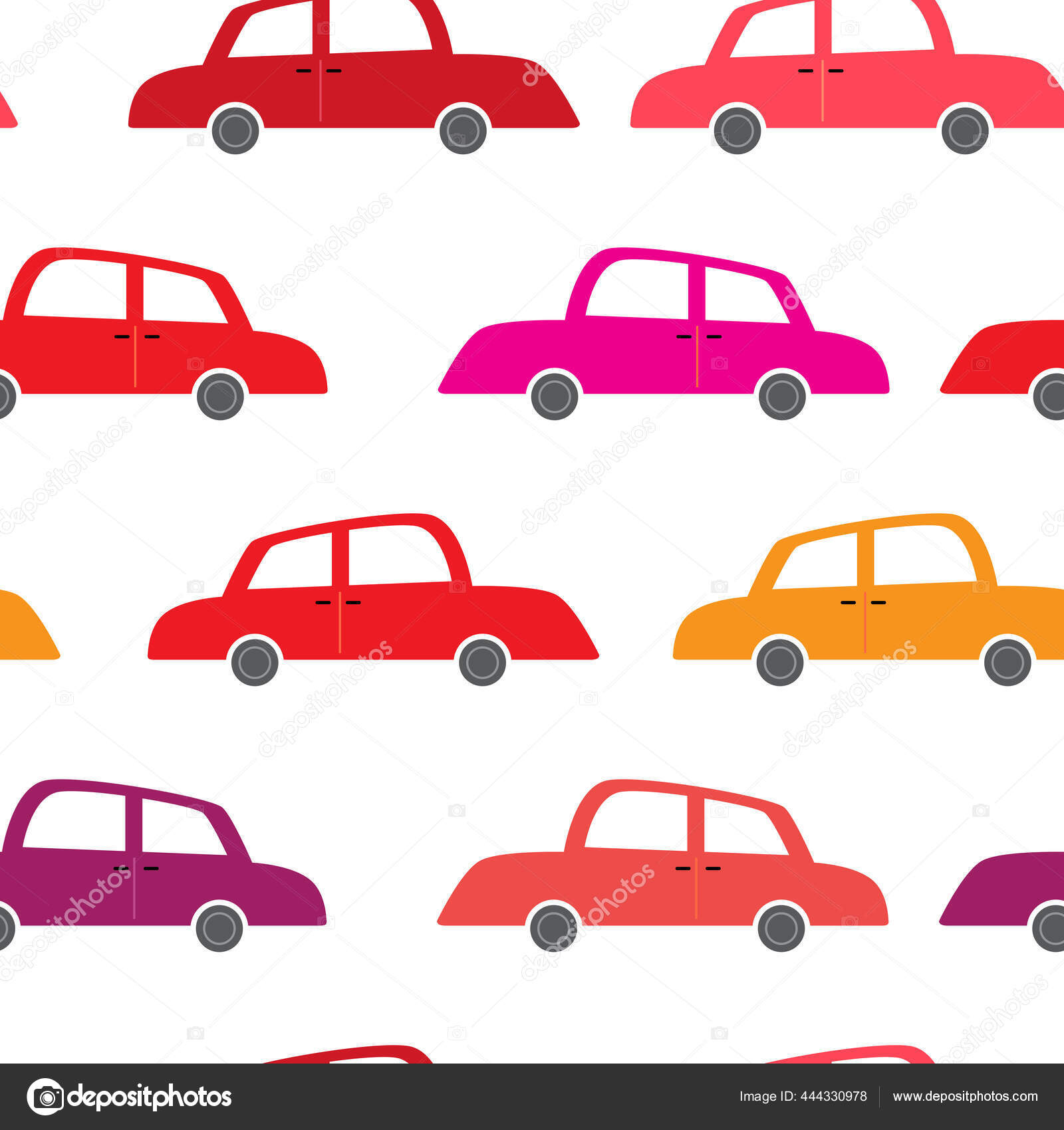 Lindo Coloridos Patrones Coches Retro Para Los Niños Patrón Vector ...