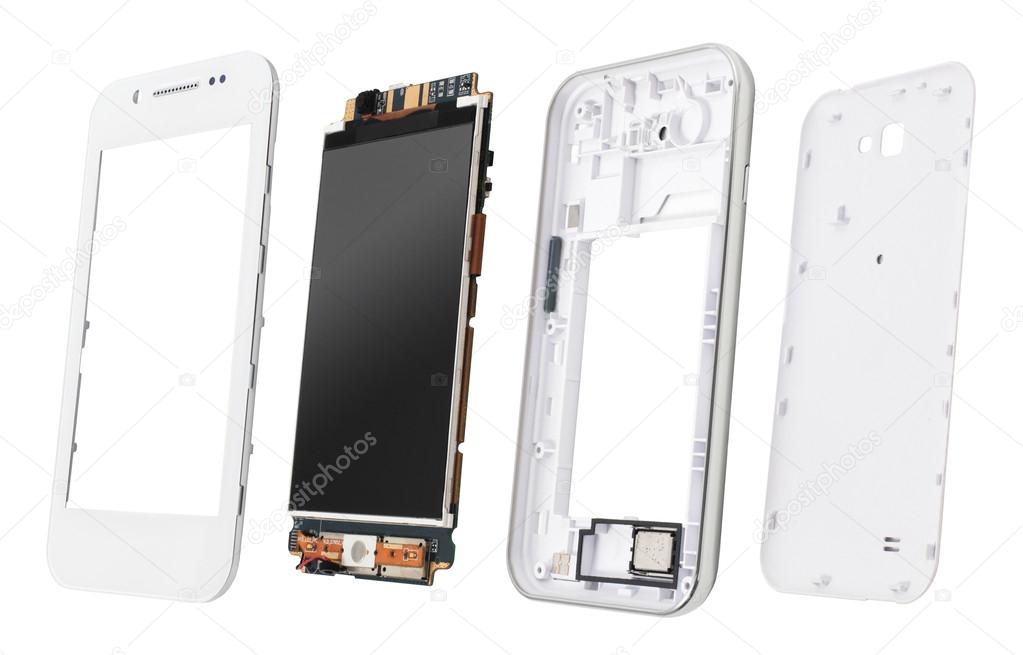Parts of disassembled smartphone isolated Stock Photo by ©golubovy ...