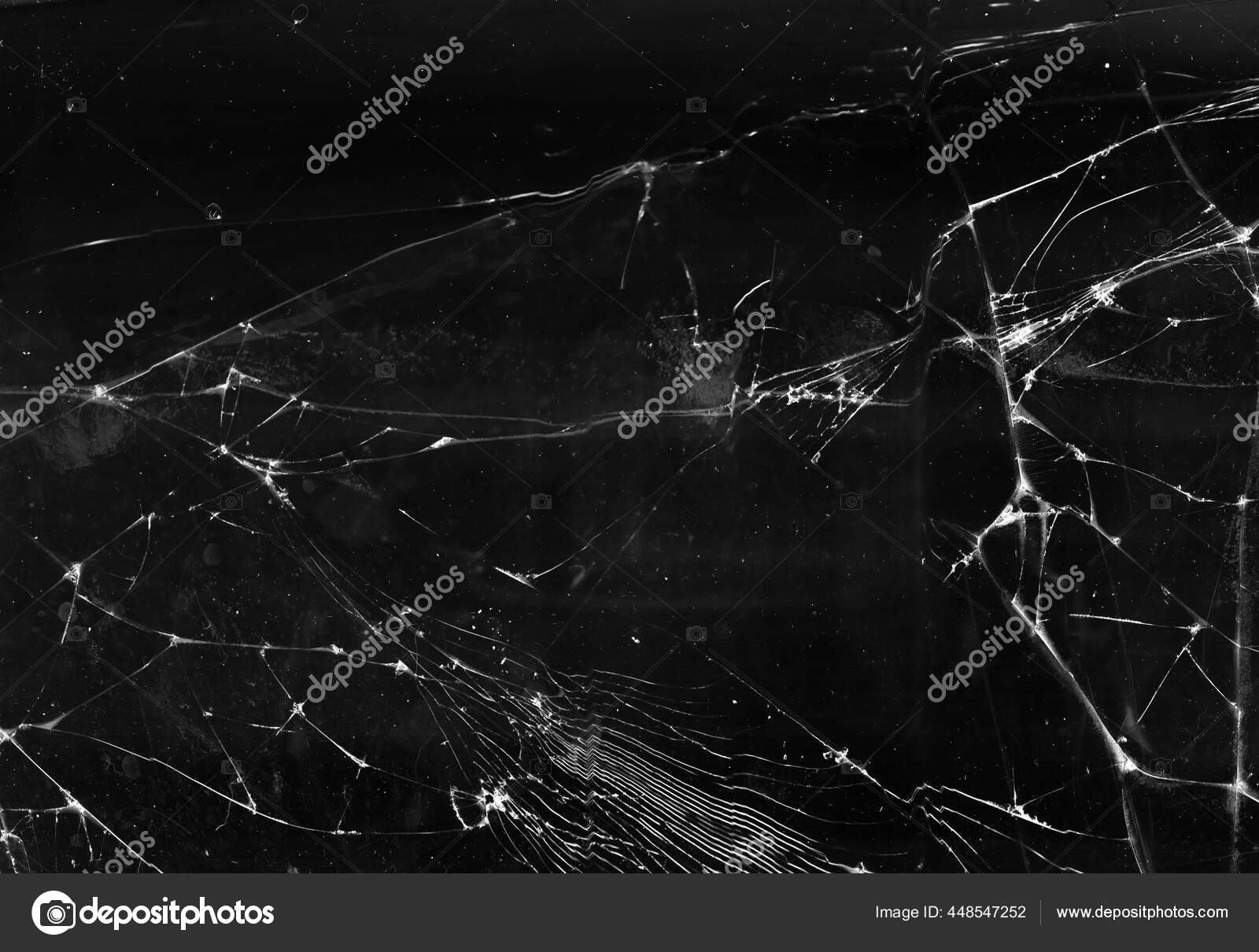 Fractured background broken glass texture black Stock Photo by ...