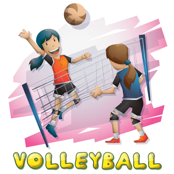 Cartoon vector volleyball Olympic sport with separated layers - Stock ...
