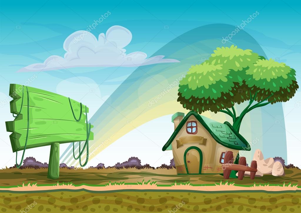 Cartoon vector landscape with separated layers Stock Vector Image by ...