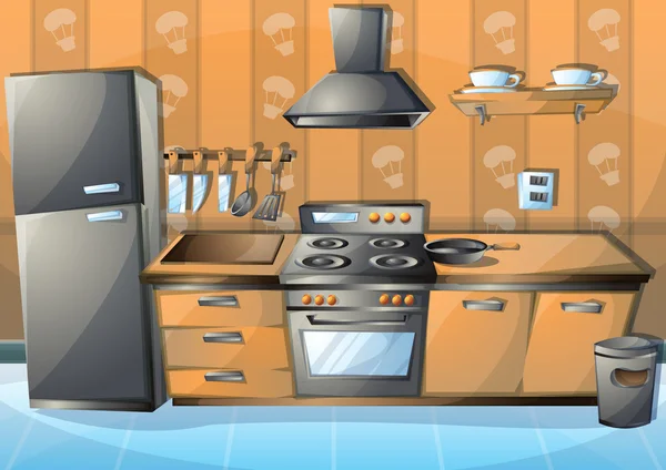 Cartoon vector illustration cartoon stove Kitchen objects Stock Vector ...