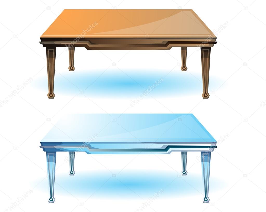 Cartoon vector illustration interior wood table Stock Vector Image by ...