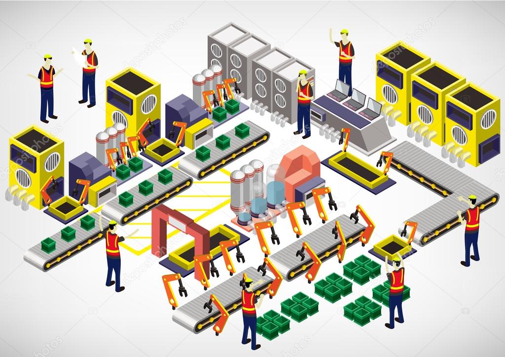 Illustration of info graphic factory equipment concept — Stock Vector ...
