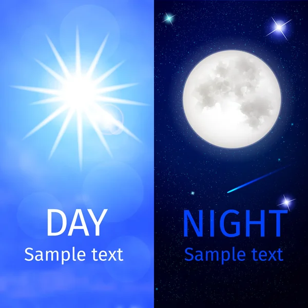 Two contrasting sky banners - Day and Night. Vector. Stock Vector Image ...