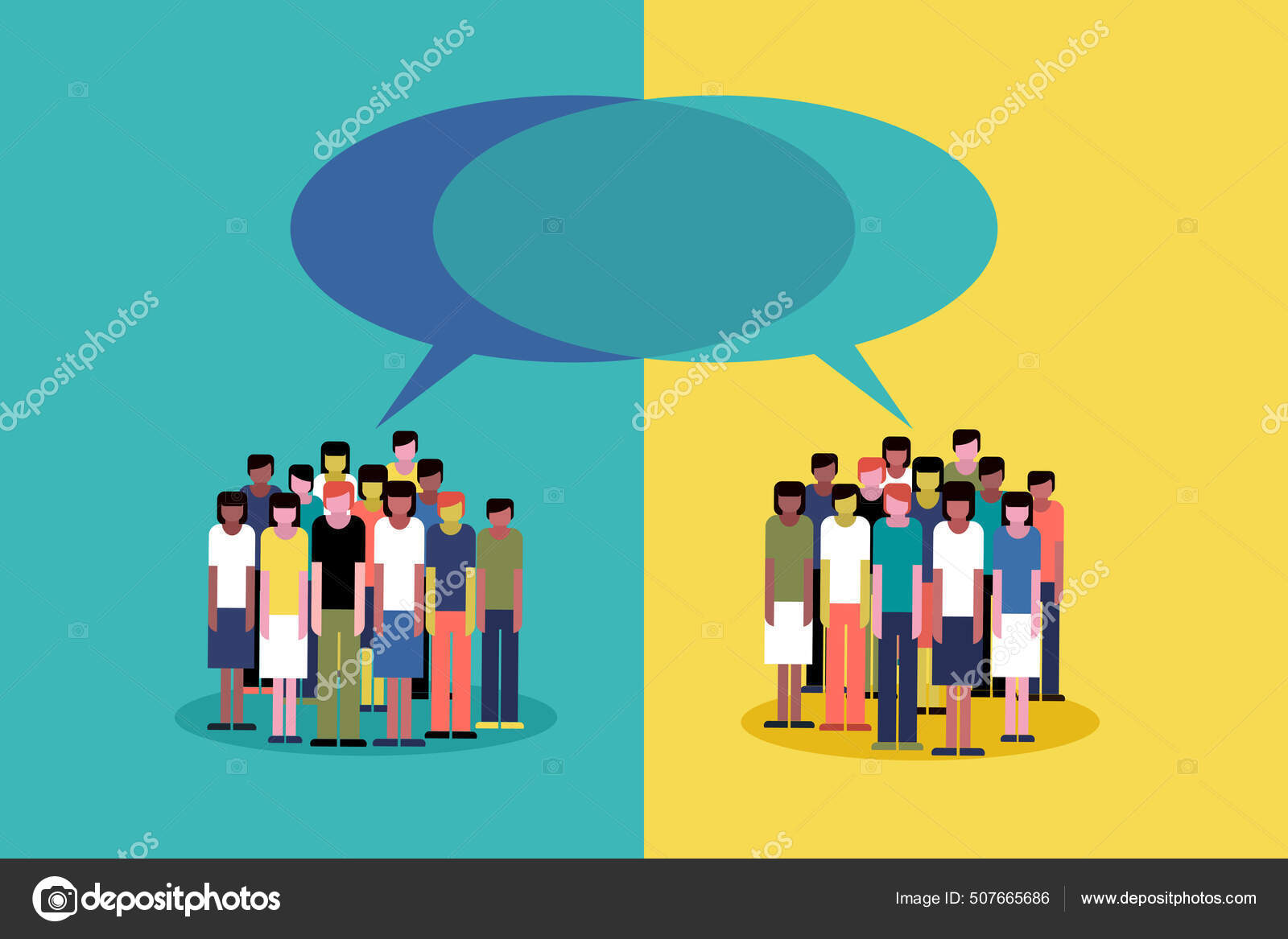 Merging Opinions Two Different Groups People Stock Vector by ©ajijchan ...
